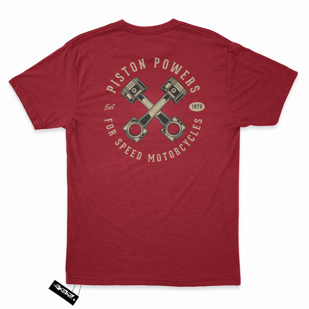 Jual KAOS MOTOR Piston Powers Motorcycle - BACK - Kain Katun Tshirt ...