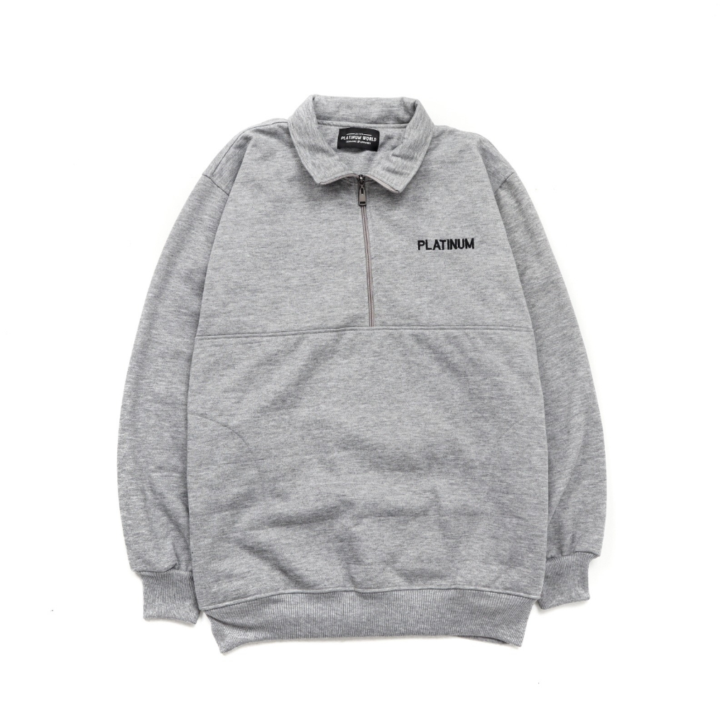 Jual PLATINUM WORLD Sweatshirt Crewneck HALF ZIPP Rugby Polos Couple ...