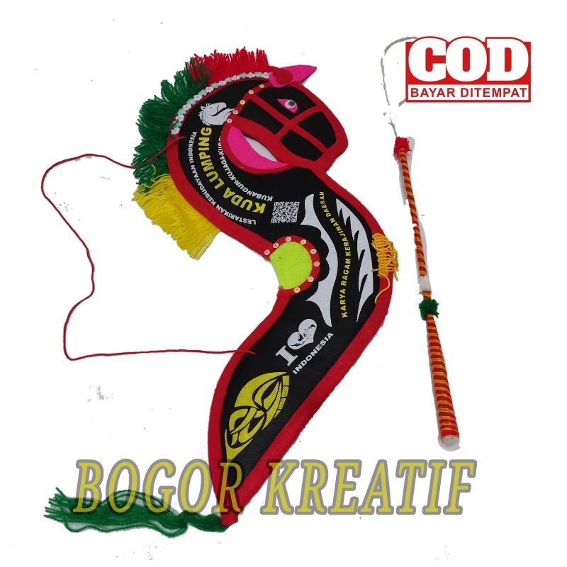 Jual mainan anak kuda lumping jaranan kain + pecut lidi | Shopee Indonesia