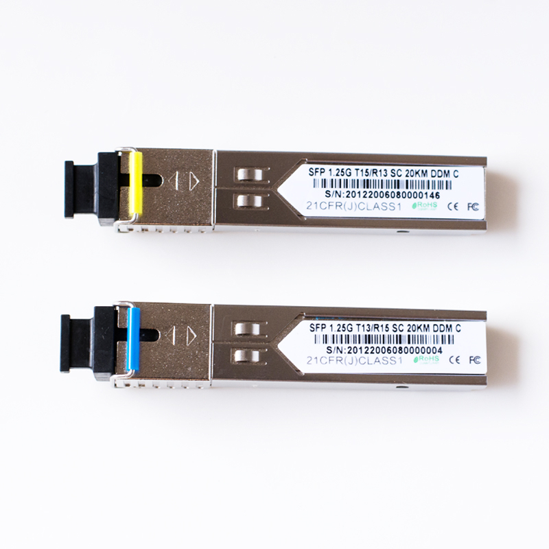 Jual 1Pair Single mode SC Connector Optical fiber Transceiver Huawei Compatible bidi 1.25g 1310/ ...