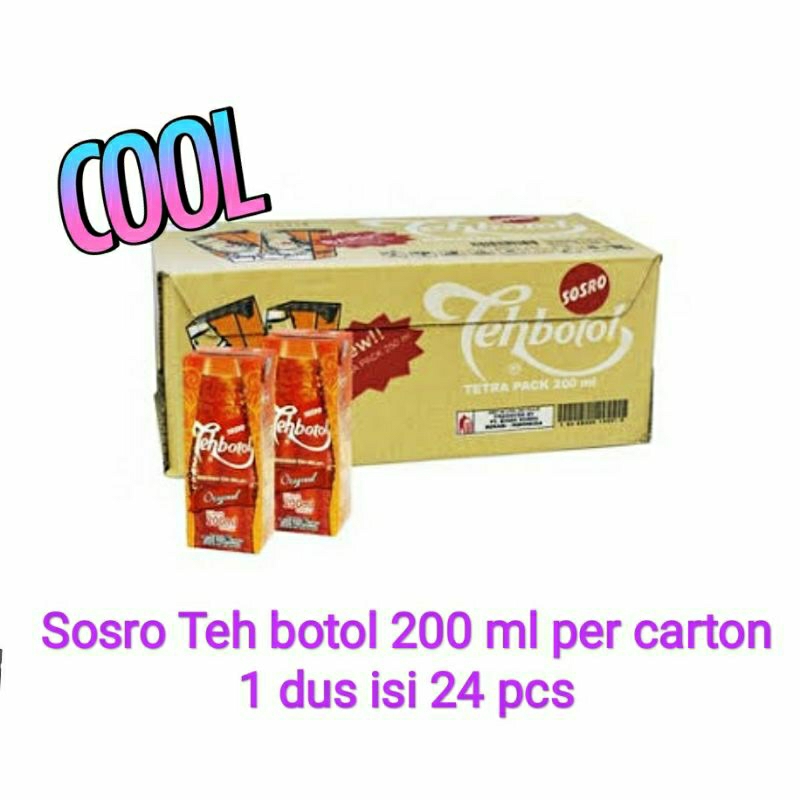 Jual teh botol sosro 200 ml kemasan kotak | 1 dus isi 24 pcs | Shopee ...