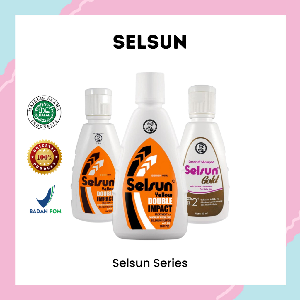 Jual Selsun Yellow Double Impact Shampoo 100ml & 50ml | Selsun Gold ...