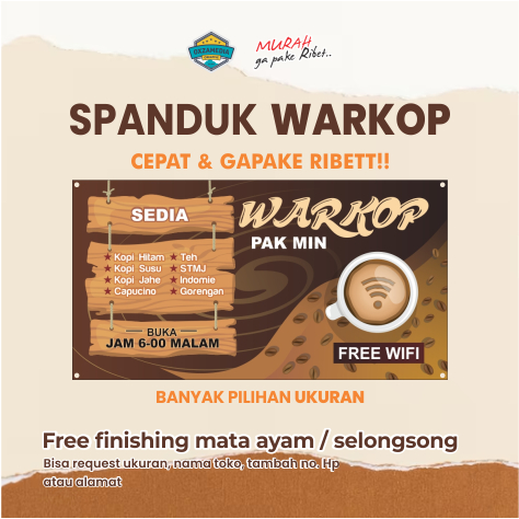 Jual Cetak Spanduk Banner Warkop Desain Kekinian | Shopee Indonesia