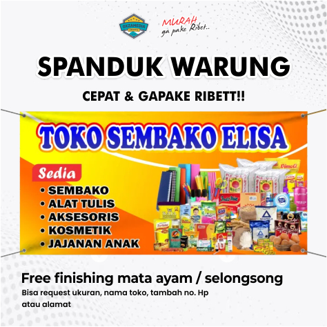 Jual Cetak Spanduk Banner Warung / Toko Kelontong / Sembako | Shopee Indonesia
