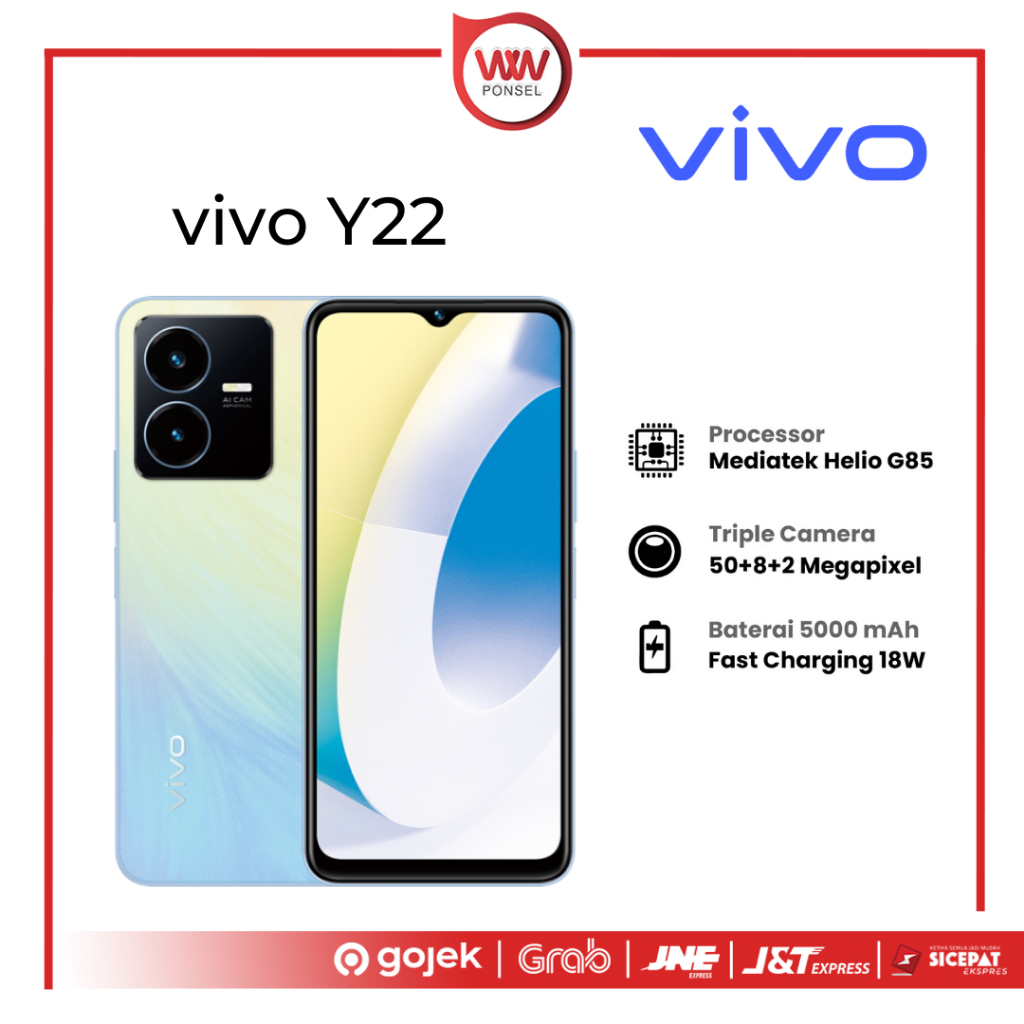Jual Hp Vivo Y22 Ram 6GB Internal 128GB Garansi resmi | Shopee Indonesia