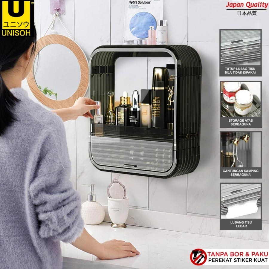 Jual UNISOH RAK KOSMETIK GANTUNG TEMPAT MAKE UP DINDING ORGANIZER ...