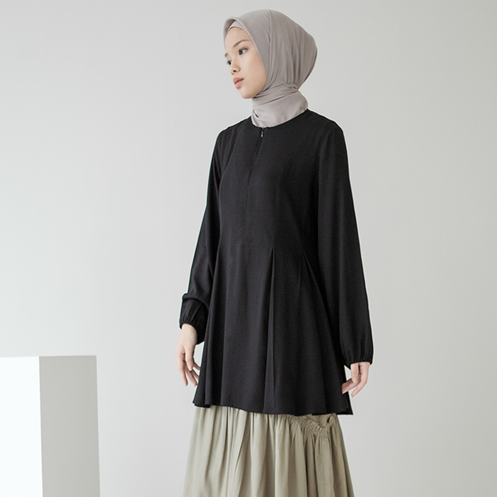 Jual Jivva by Aska Label - Atasan wanita blouse tunik wanita bahan rayon lengan panjang busui ...