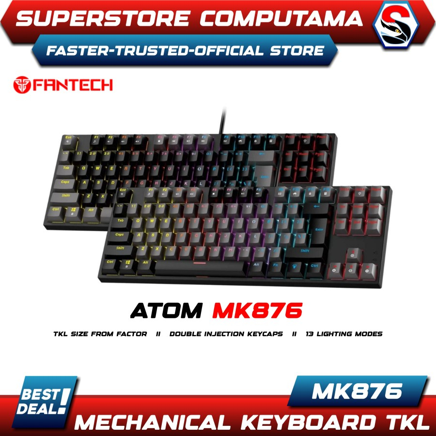 Jual Fantech ATOM MK876 | MK876V2 RGB Gaming Mechanical Keyboard TKL | Shopee Indonesia