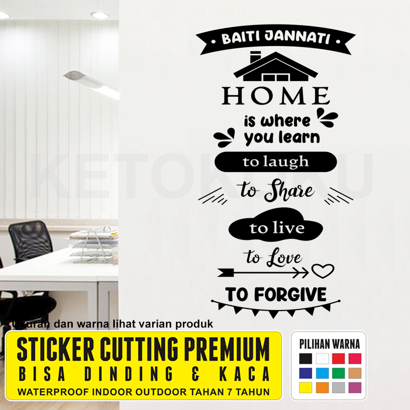 Jual Sticker DInding Kaca Cutting Quotes Muslim Islami Motivasi Rumah ...