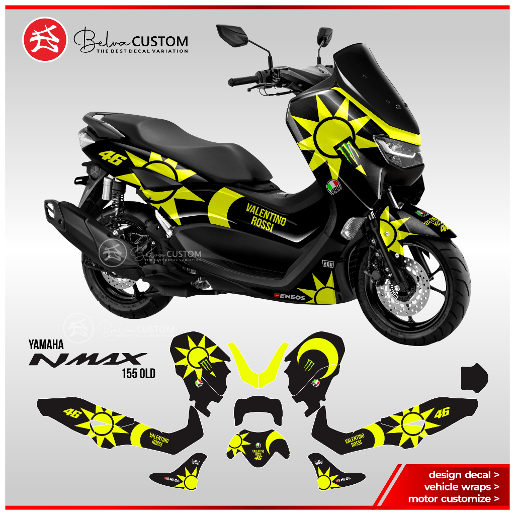 Jual Decal Fullbody Nmax New Livery Soleluna Rossi 46 Racing / Stiker ...