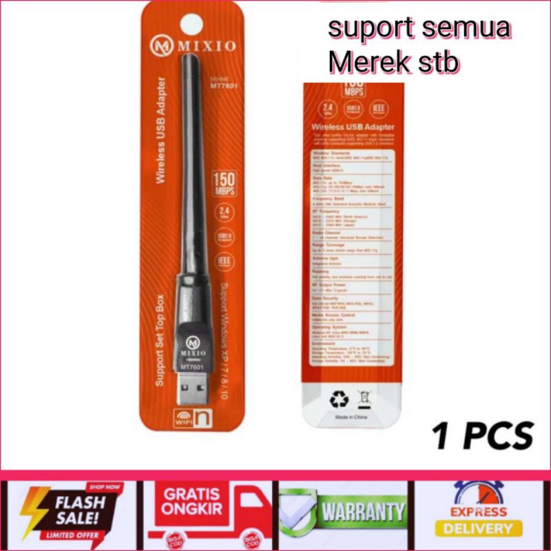 Jual MIXIO DONGLE WIFI STB SEMUA MERK RECEIVER WIRELESS ADAPTER REAL CHIPSET MT7601 STB POLYTRON ...