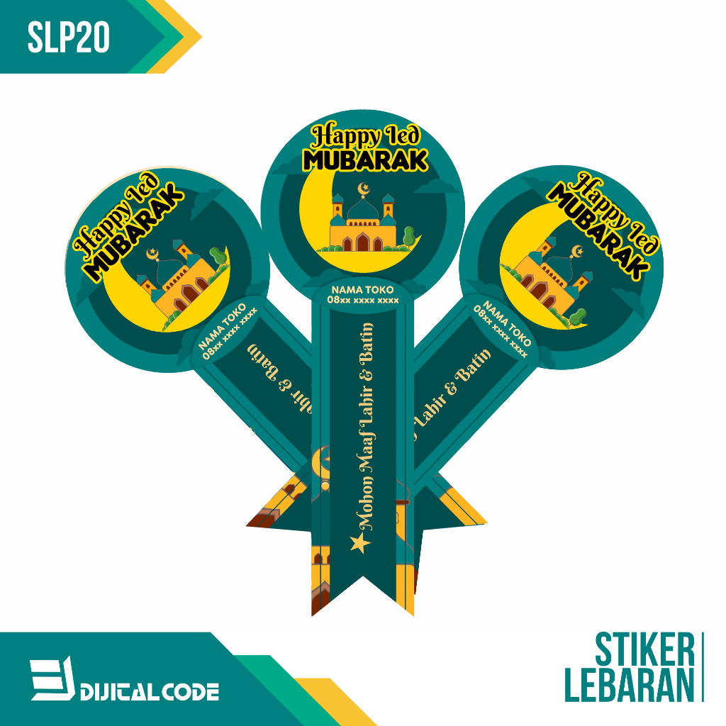 Jual SLP20 Stiker Label Parcel Toples Kue Lebaran Idul Fitri Bentuk ...