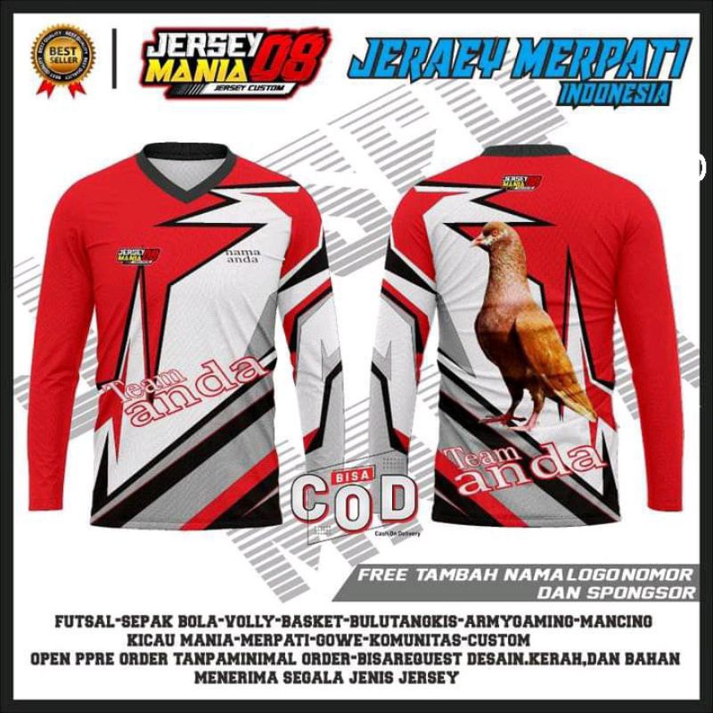 Jual JERSEY MERPATI CUSTOM DESAIN FULL PRINTING M1 | Shopee Indonesia