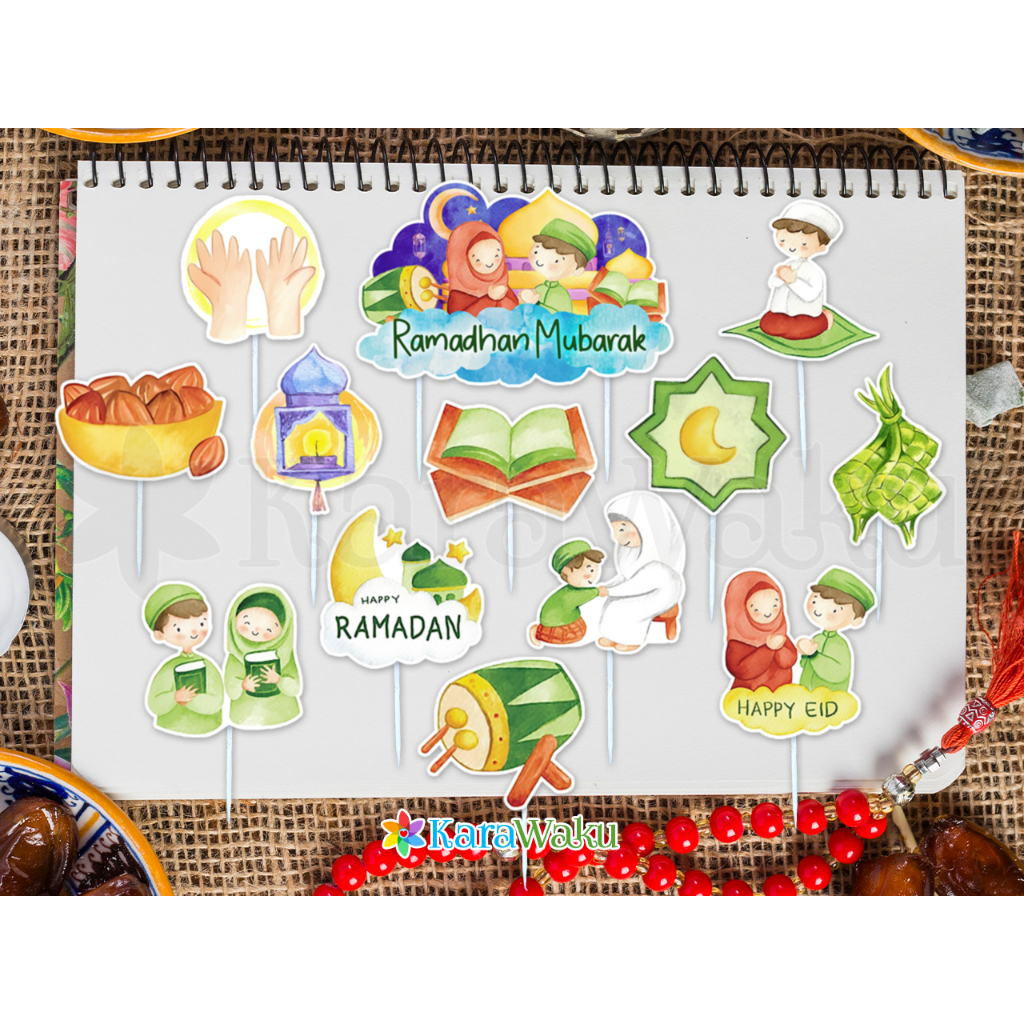 Jual Idul Fitri Cake Topper - Hiasan Dekorasi Kue Hampers Idul Fitri ...