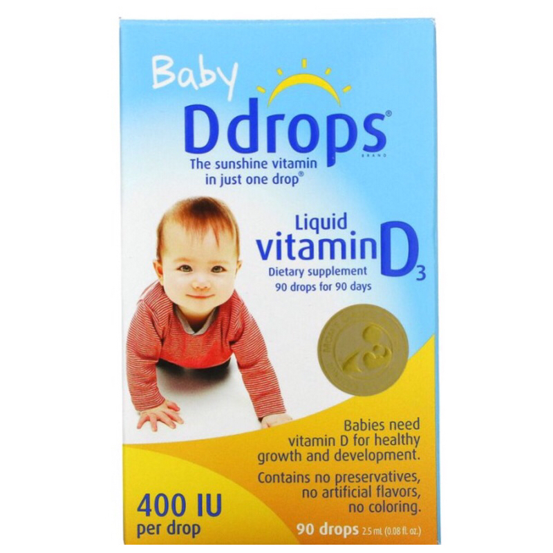 Jual Baby Ddrops Liquid Vitamin D3 400 IU 90 Drops 2.5 ml | Shopee Indonesia
