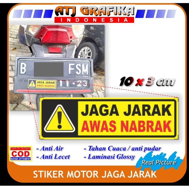 Jual Stiker motor jaga jarak sticker modifikasi safety riding awas ...