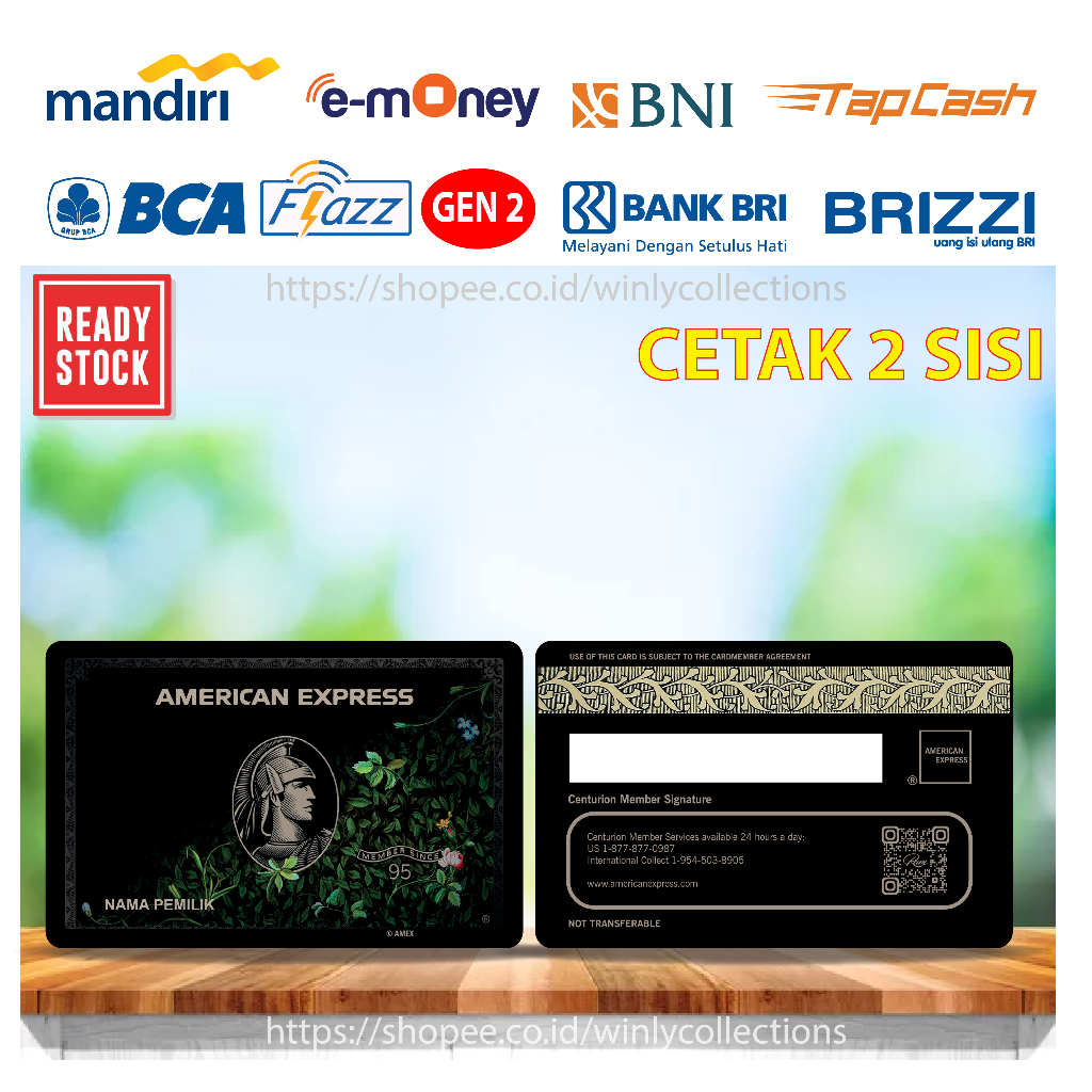 Jual EMONEY CREDIT CARD AMERICAN EXPRESS DAUN MANDIRI FLAZZ BCA GEN 2 ...