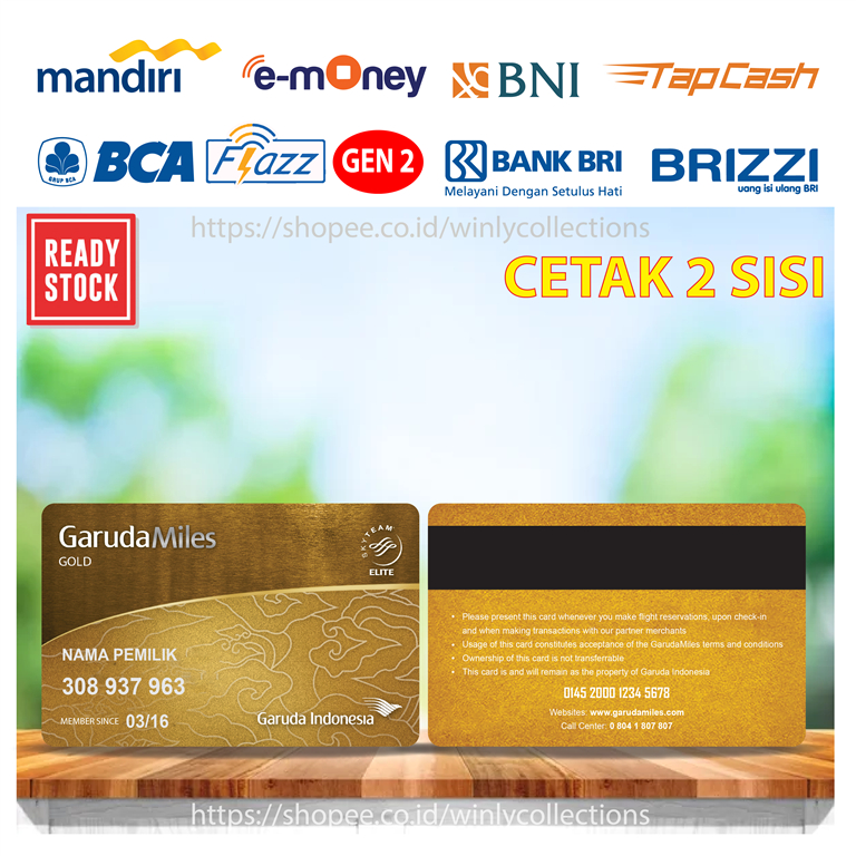 Jual EMONEY E TOLL DESIGN CREDIT CARD GARUDA GOLD E MONEY MANDIRI FLAZZ ...