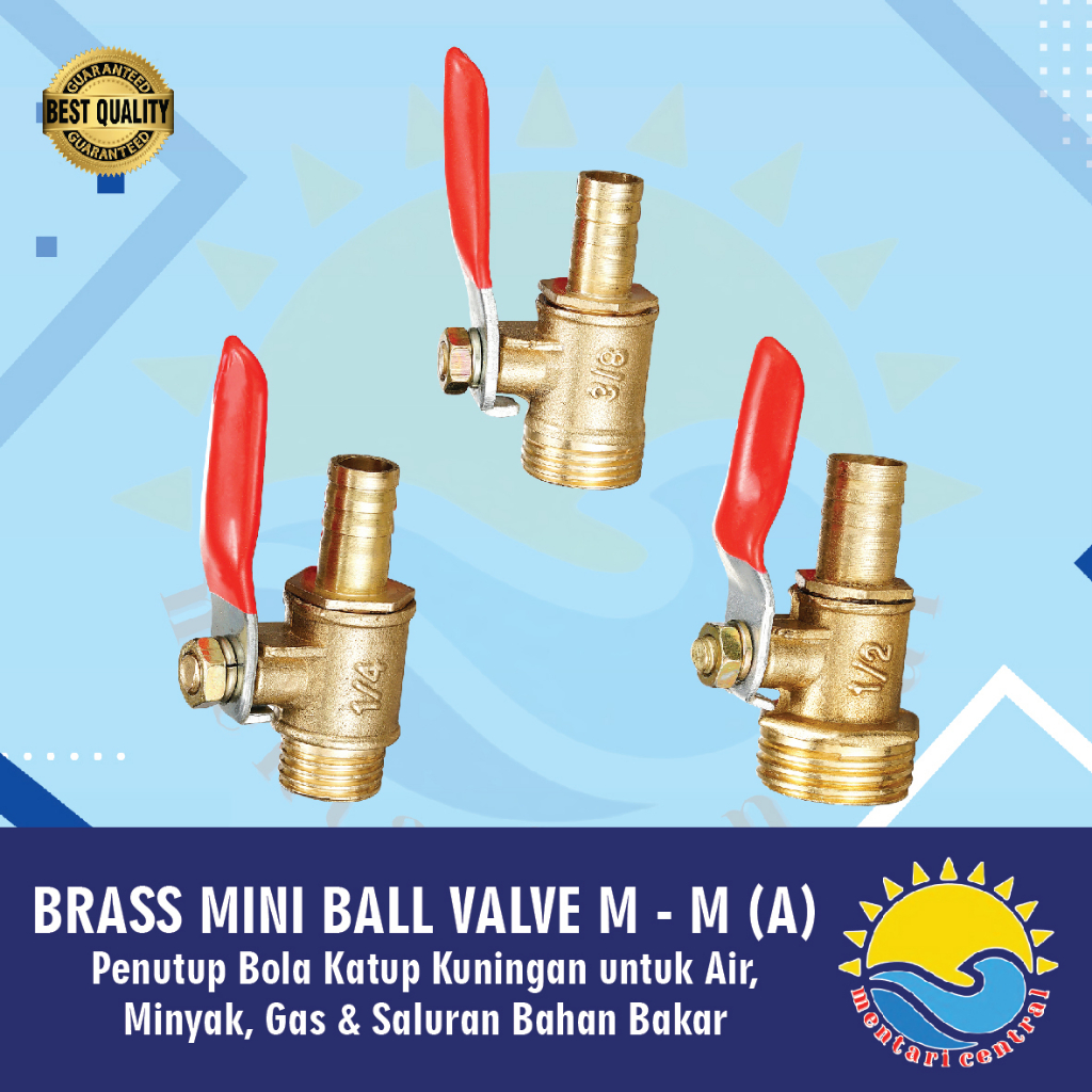 Jual Ball valve kuningan camel 1/2" kran kuningan ball valve kuningan 1/4" 3/8" male to male M-M ...