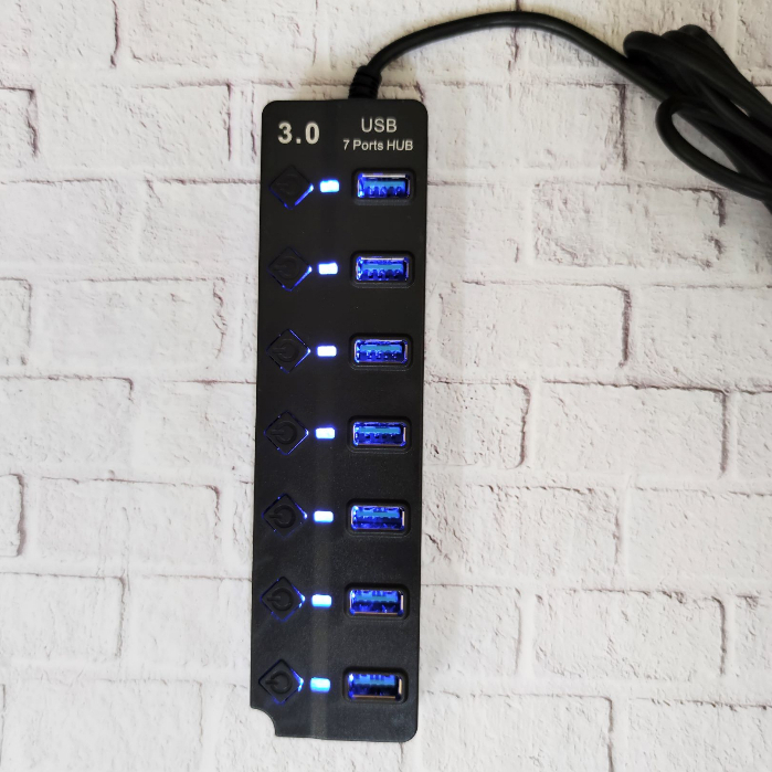 Jual SKU-1308 USB HUB 3.0 7 PORT ON OFF LED PANJANG 1.2 METER SUPER ...