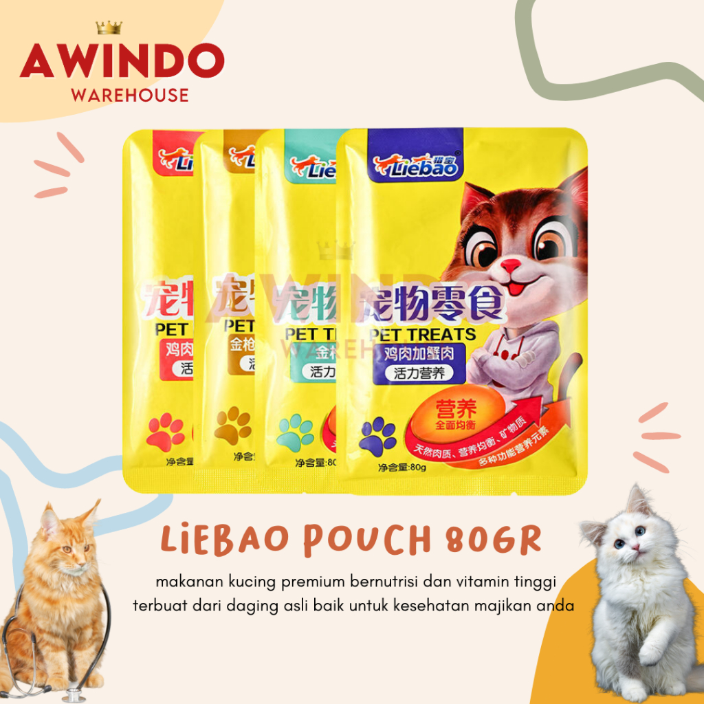 Jual BAOBAO POUCH 80GR - Makanan Basah Kucing Liebao Pouch Adult Kitten ...