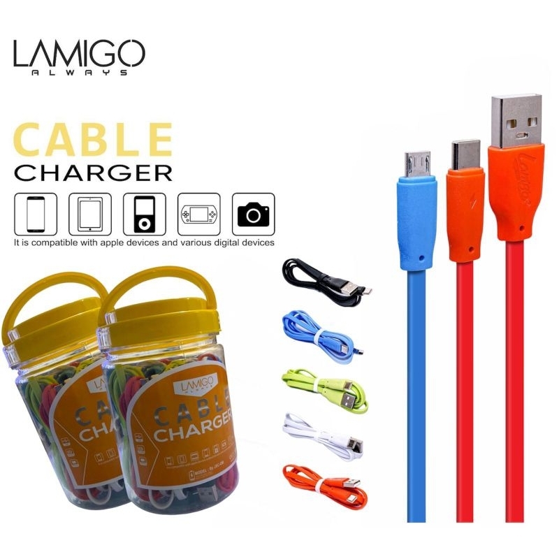 Jual Kabel Data Fast Charging LAMIGO ( 1 Toples Isi 15PCS ) - Micro USB ...