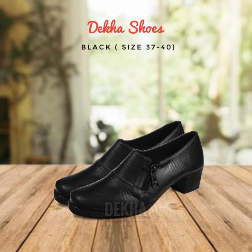 Jual SEPATU KERJA KANTOR SEKOLAH FORMAL HITAM RESLITING HAK 5 CM ...