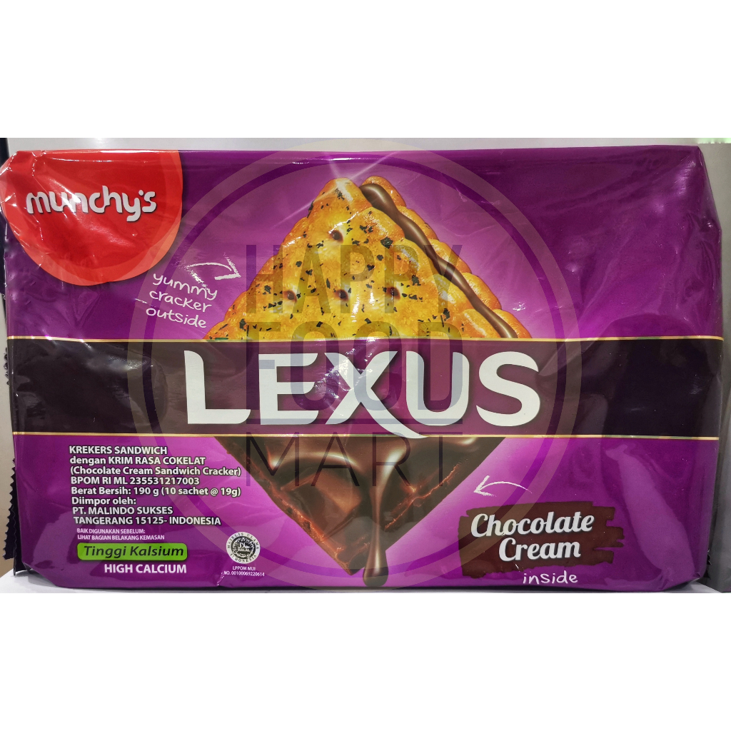 Jual [HALAL] MUNCHYS LEXUS CRACKERS 190 GRAM/BISKUIT MUNCHY COKLAT ...