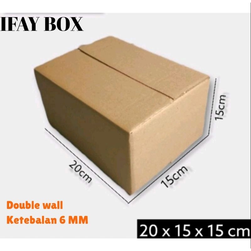 Jual Kardus box ukuran 20 x 15 x 15 cm Double wall polos | Shopee Indonesia