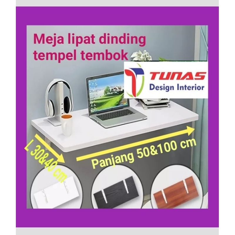 Jual meja lipat tempel dinding tembok melayang minimalis ukuran panjang ...