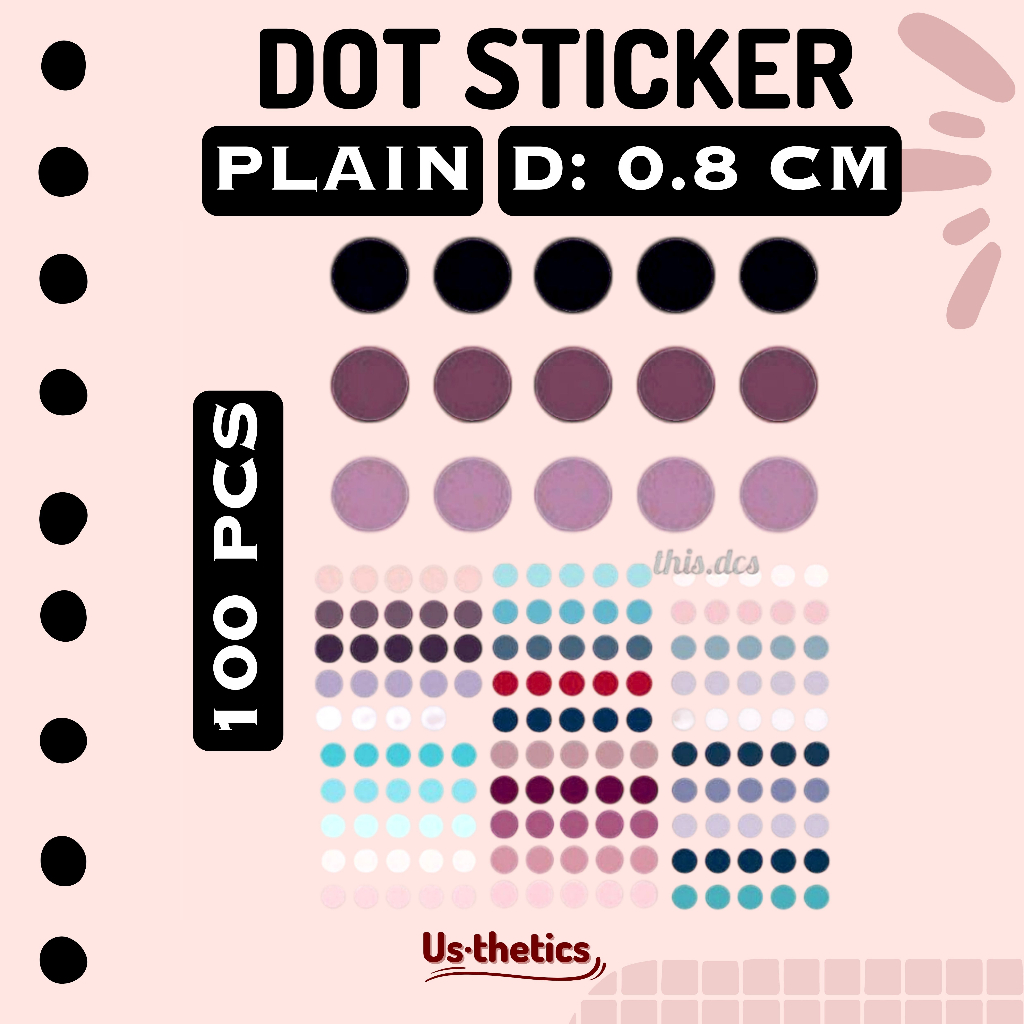 Jual MINI 100 dots Washi tape plain dot sticker | stiker bulat kecil ...