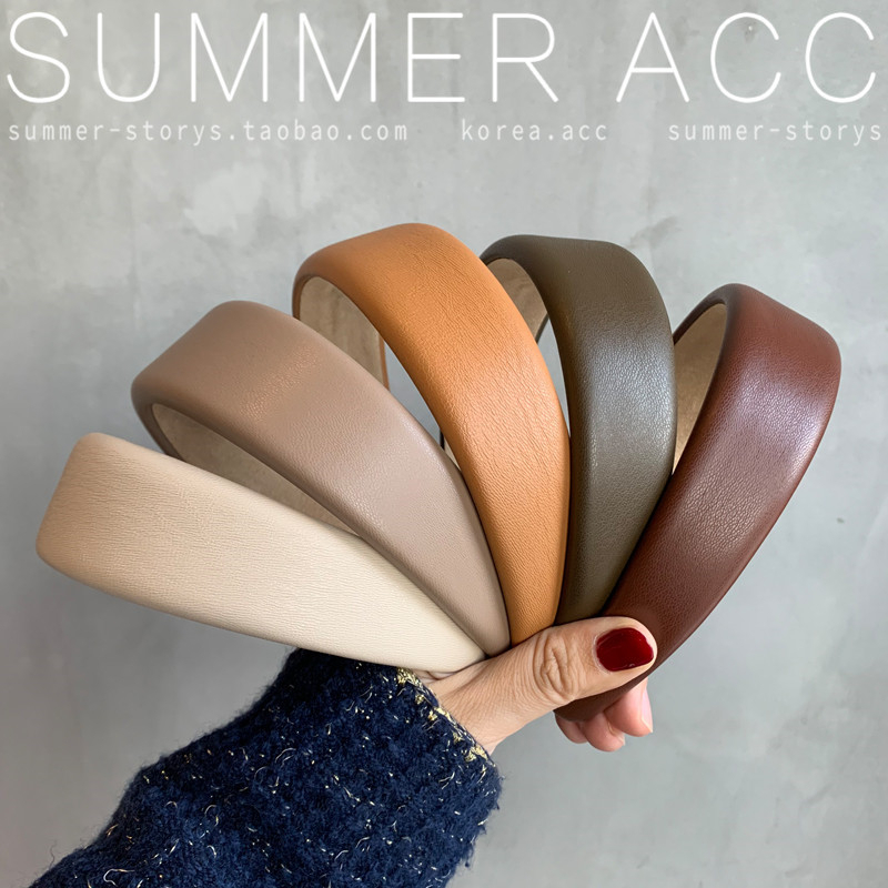 Jual BANDO LEATHER LEBAR CHIC RETRO HEADBAND BENDO WANITA KOREA KULIT ...