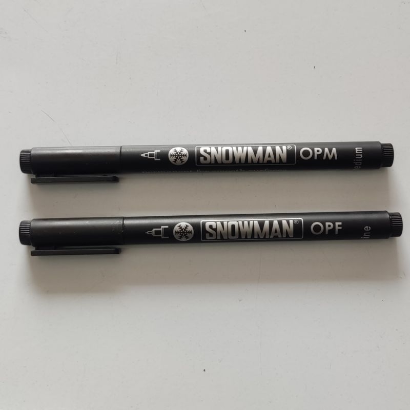 Jual (COD) Spidol Snowman Permanen OHP OPM / OPF Hitam | Shopee Indonesia