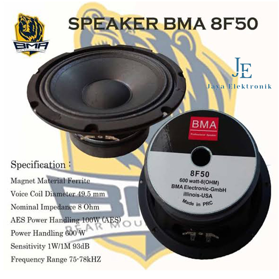 Jual Speaker 8 Inch BMA 8F50/Speaker Speker Komponen 600 Watt 8F50 BMA ...