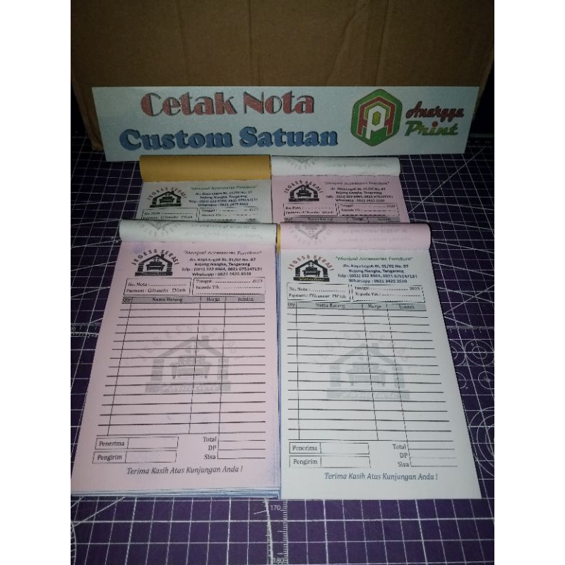 Jual CETAK NOTA CUSTOM SATUAN ukuran 1/4 Folio | Shopee Indonesia