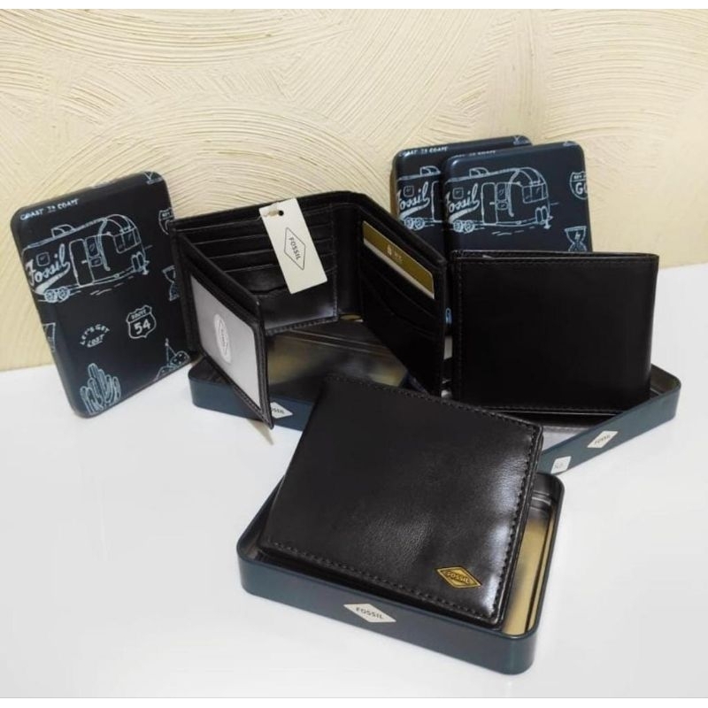 Jual DOMPET PRIA FOSSILL ORIGINAL RYAN FLIP ID RFID DARK BROWN BLACK ...