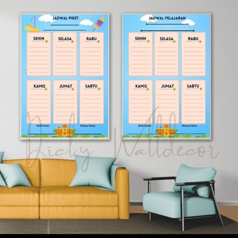 Jual (BISA COD) POSTER JADWAL PIKET SEKOLAH / POSTER JADWAL PELAJARAN ...