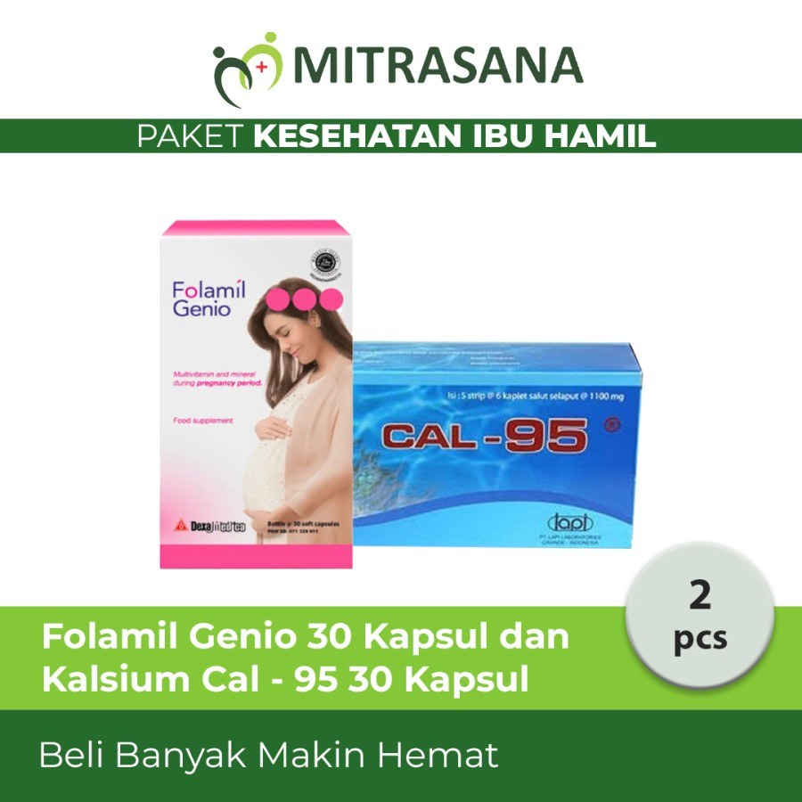Jual Paket Ibu Hamil Folamil Genio 30 Kapsul dan Kalsium Cal - 95 30 ...