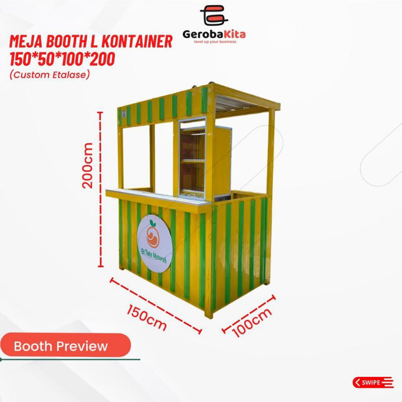 Jual Meja Booth L Atap/ Booth Sederhan Dengan Atap | Shopee Indonesia
