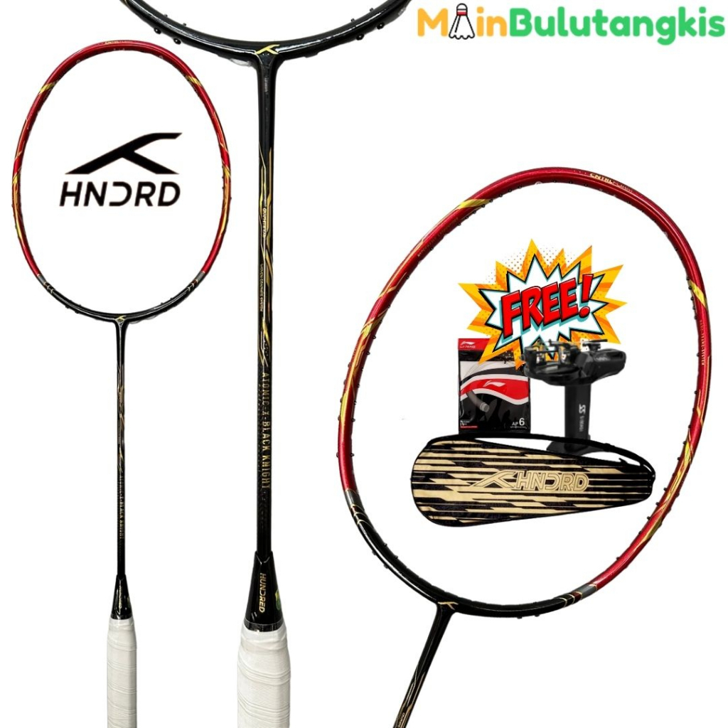 Jual Raket Badminton Hundred Atomic X Black Knight Original 100% ...