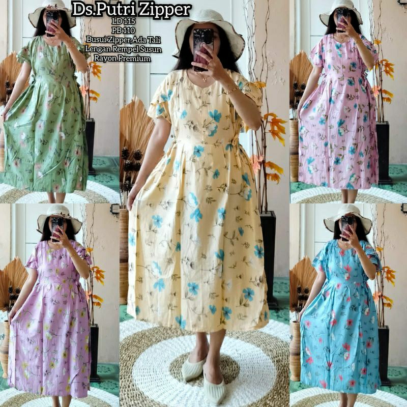 Jual Daster Putri Motif Bunga LD 115 Bahan Rayon Premium busui friendly ...