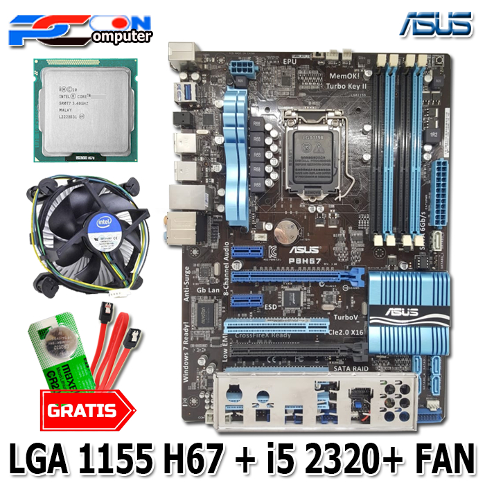 Jual Mobo Motherboard LGA 1155 Processor i5 / Paket Mobo P8h67 ...