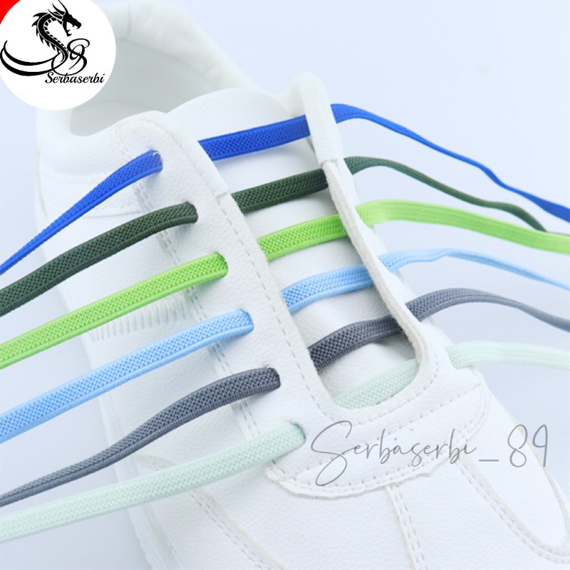 Jual Sepasang tali sepatu pipih gepeng elastis tali sepatu sneakers ...