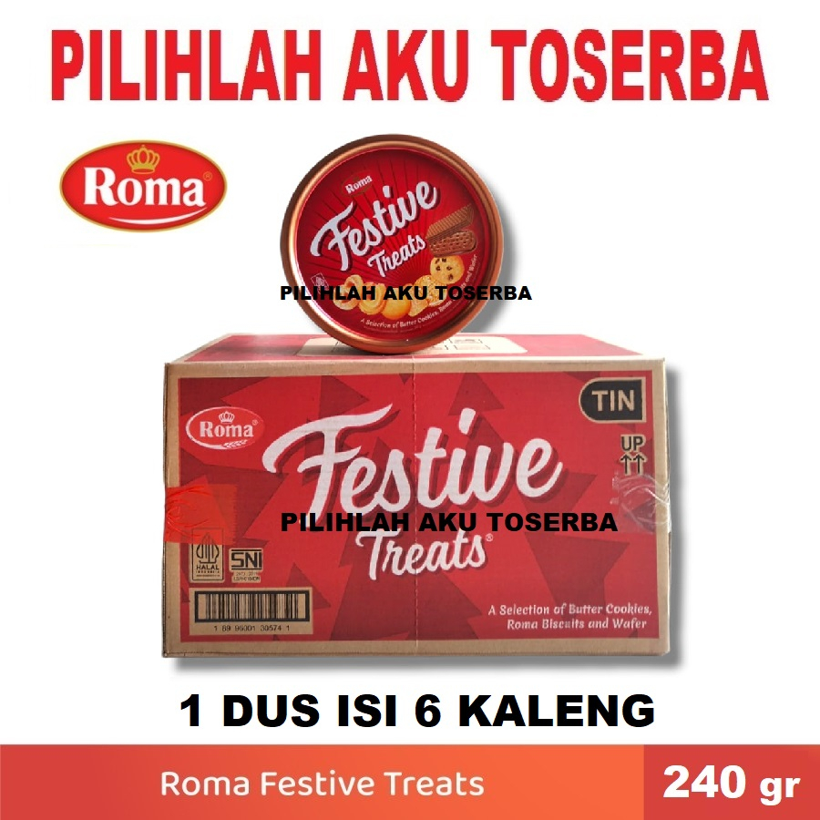 Jual Biskuit Roma FESTIVE Treats Kaleng 240 Gram - ( HARGA 1 DUS ...