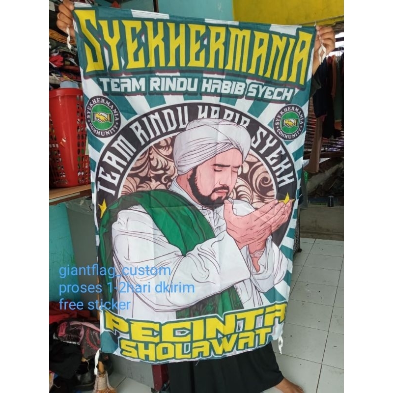 Jual COD + TERMURAH + FREE STICKER, BENDERA SYEKHERMANIA, BENDERA ...