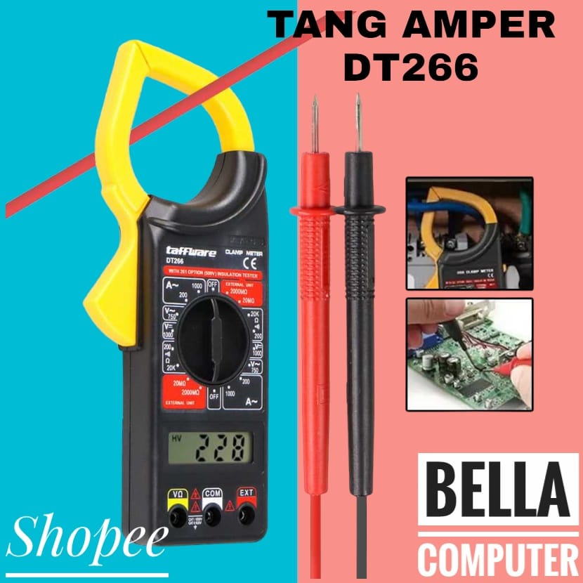 Jual Tang Meter Penjepit Digital Multimeter Ammeter Voltmeter DC/AC ...