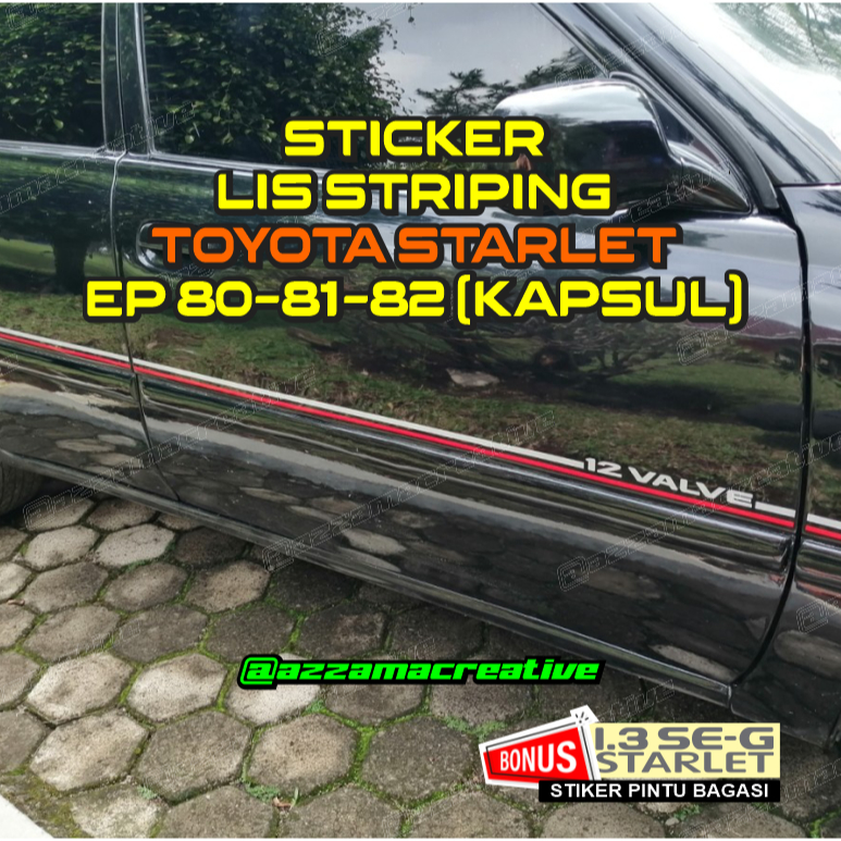 Jual Stiker List stripping Toyota Starlet kapsul EP 80 81 82 | Shopee ...