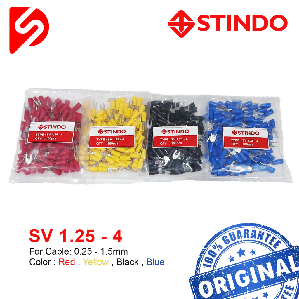 Jual Skun Y 1.25-4 SV1.25-4 Skun Garpu 1.5mm Fork Terminal SV1,25-4 1,5mm | Shopee Indonesia