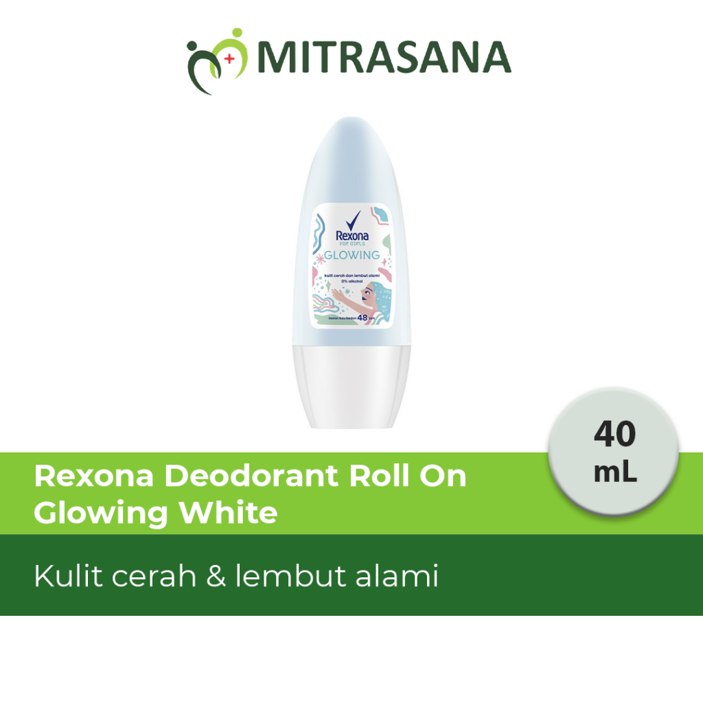 Jual Rexona Deodorant Roll On Glowing White 40ml Anti Bakteri | Shopee ...