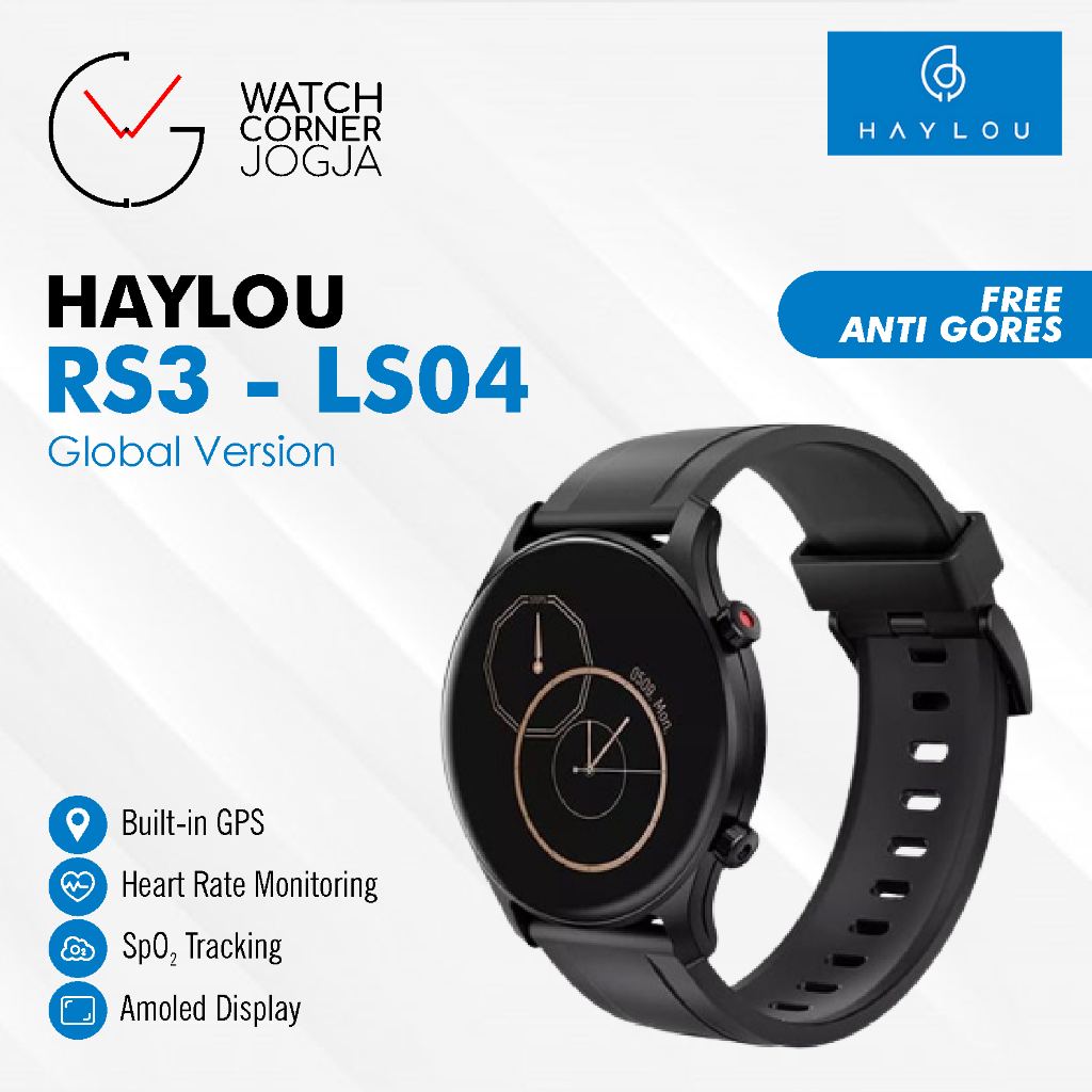 Jual Haylou RS3 LS04 GPS AMOLED SpO2 Original Smartwatch GLOBAL Version 5 ATM Waterproof GARANSI ...